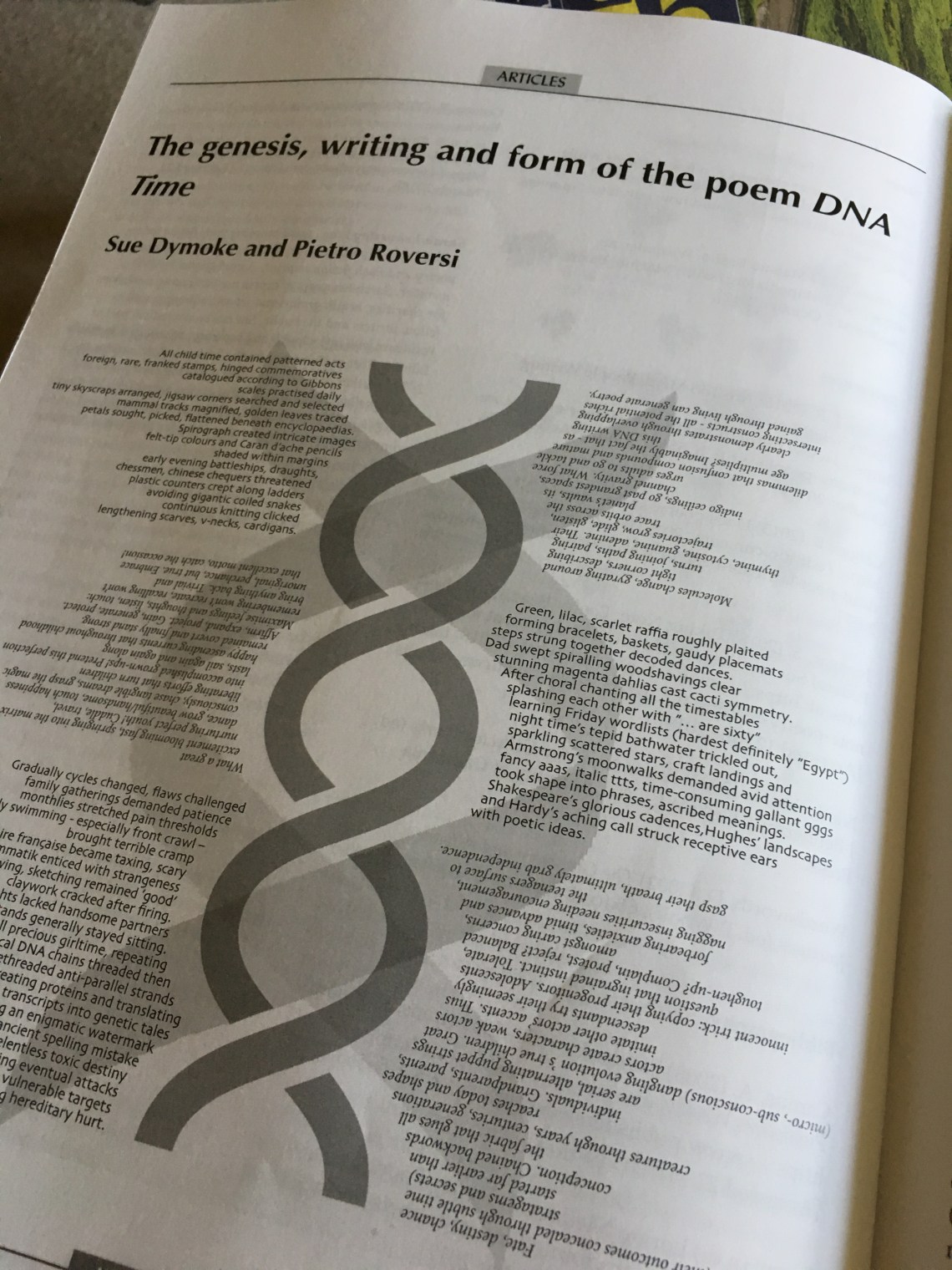 DNA time: a poetry experiment – Sue Dymoke Poetry